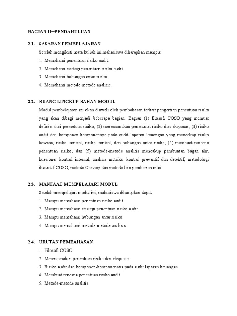 Bab 3 Penentuan Risiko | PDF | Bisnis | Pengelolaan Keuangan & Uang