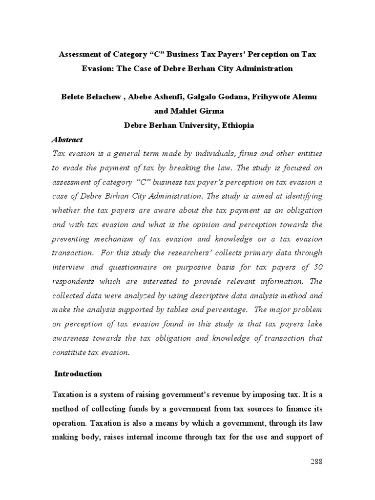 Belete Belachew | PDF | Taxes | Tax Evasion