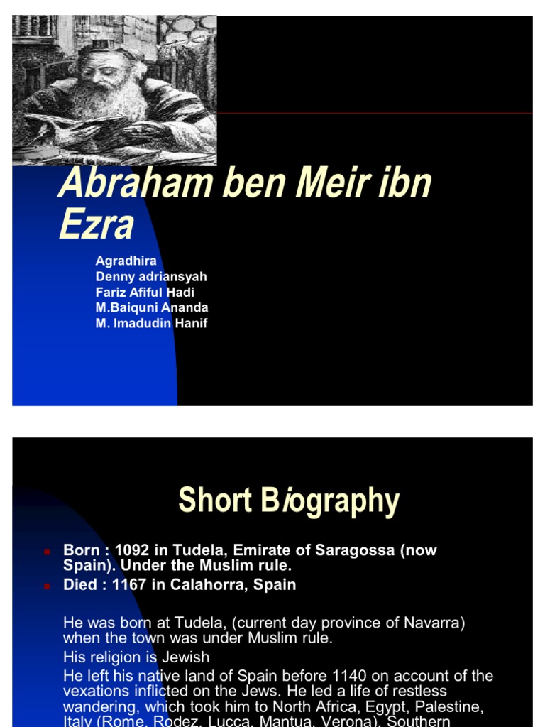 Abraham Ben Meir Ibn Ezra | PDF | Jews And Judaism