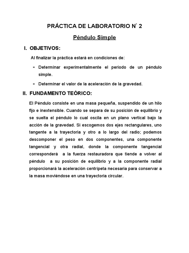 Ejercicios de Pendulo Simple | PDF | Péndulo | Mecánica