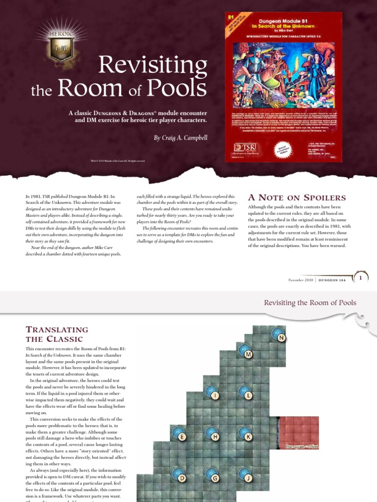 Room Pools | PDF | Tsr (Company) Games | Dungeons & Dragons