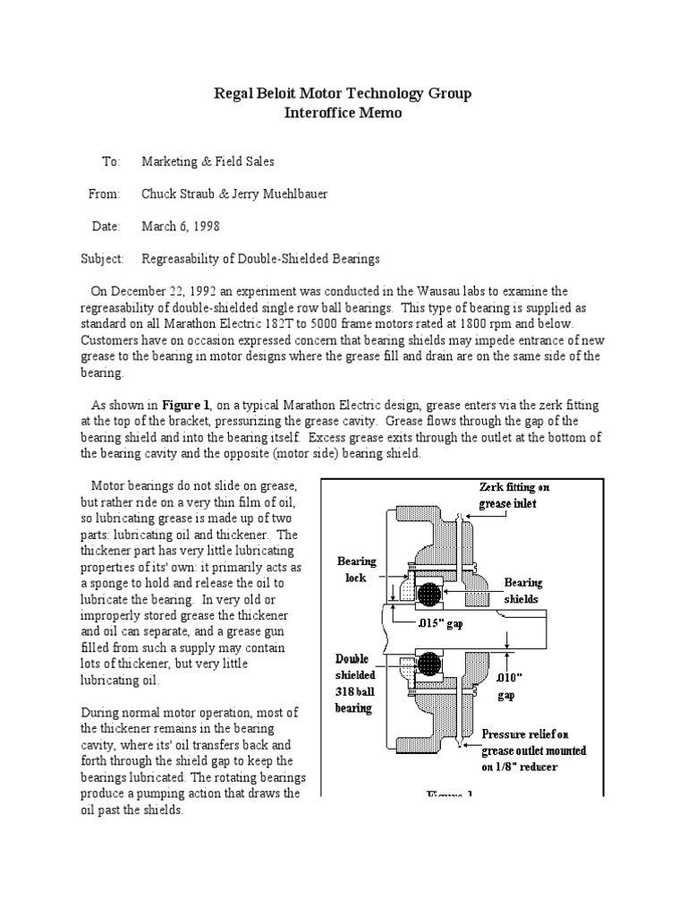Regreasing Double-Shielded Bearings | PDF | Bearing (Mechanical) | Pump