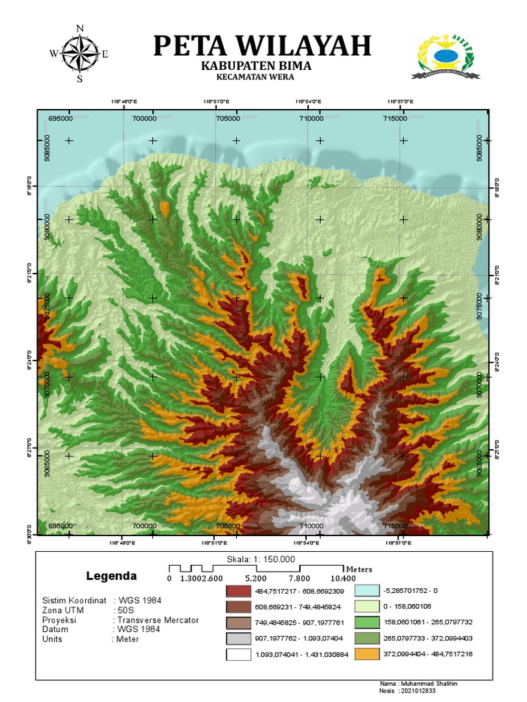 Peta Wilayah: Kabupaten Bima | PDF | Geodesi | Pengamatan Ilmiah