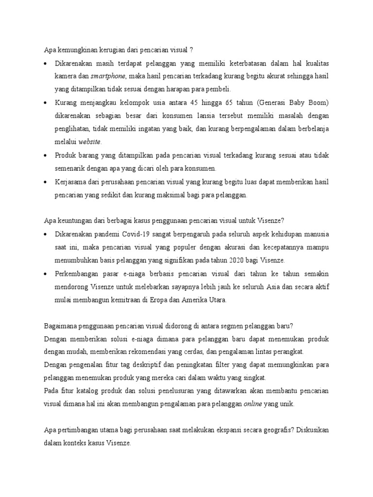 Jawaban Case Study (Visenze) | PDF