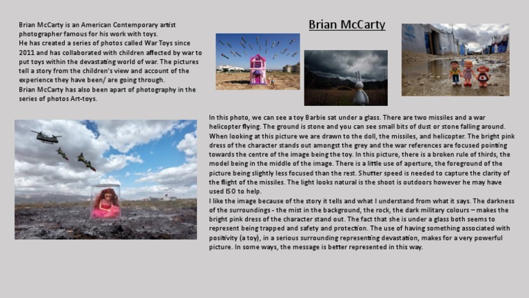 Brian Mccarty Artist Investigation | PDF | Toys | Imaging
