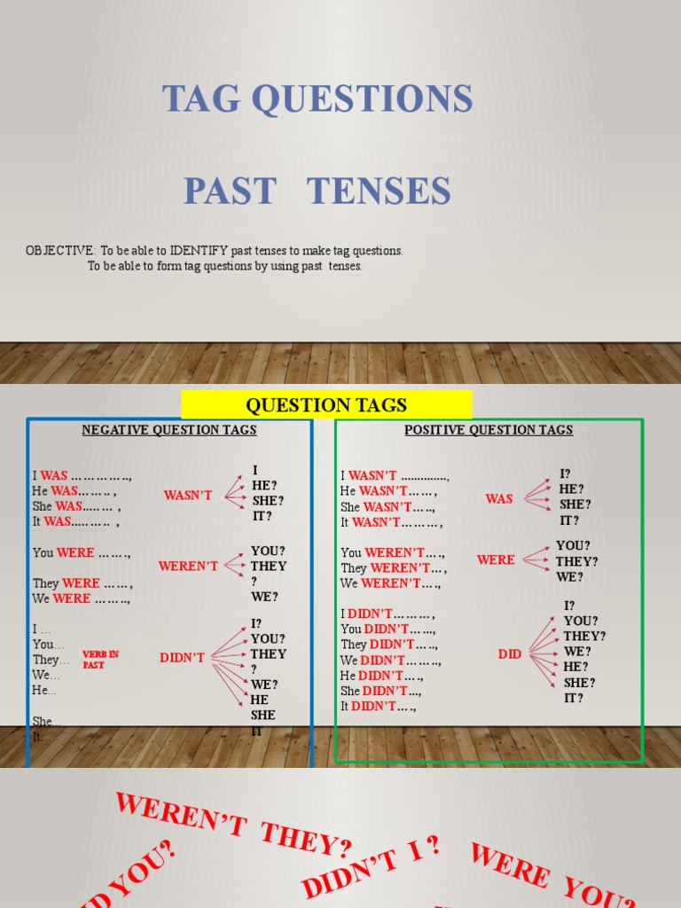 Question Tags (Formation and Exercises) Past Tenses | PDF | Cognitive ...