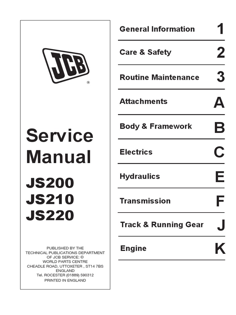 JS215 Manual | PDF | Piston | Screw