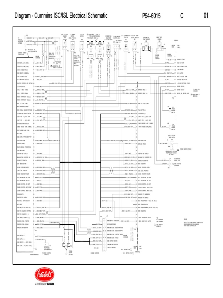 Diagram - Cummins ISC/ISL Electrical Schematic P94-6015 C 01 | PDF ...