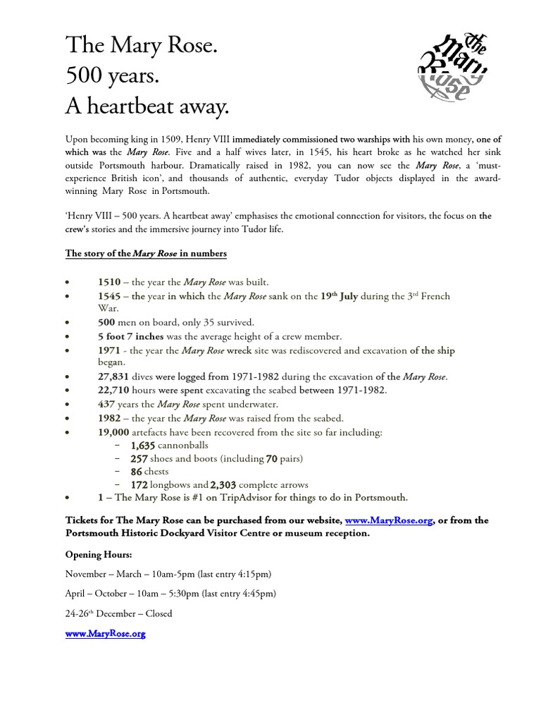 The Mary Rose. 500 Years. A Heartbeat Away.: 1510 1545 July | PDF