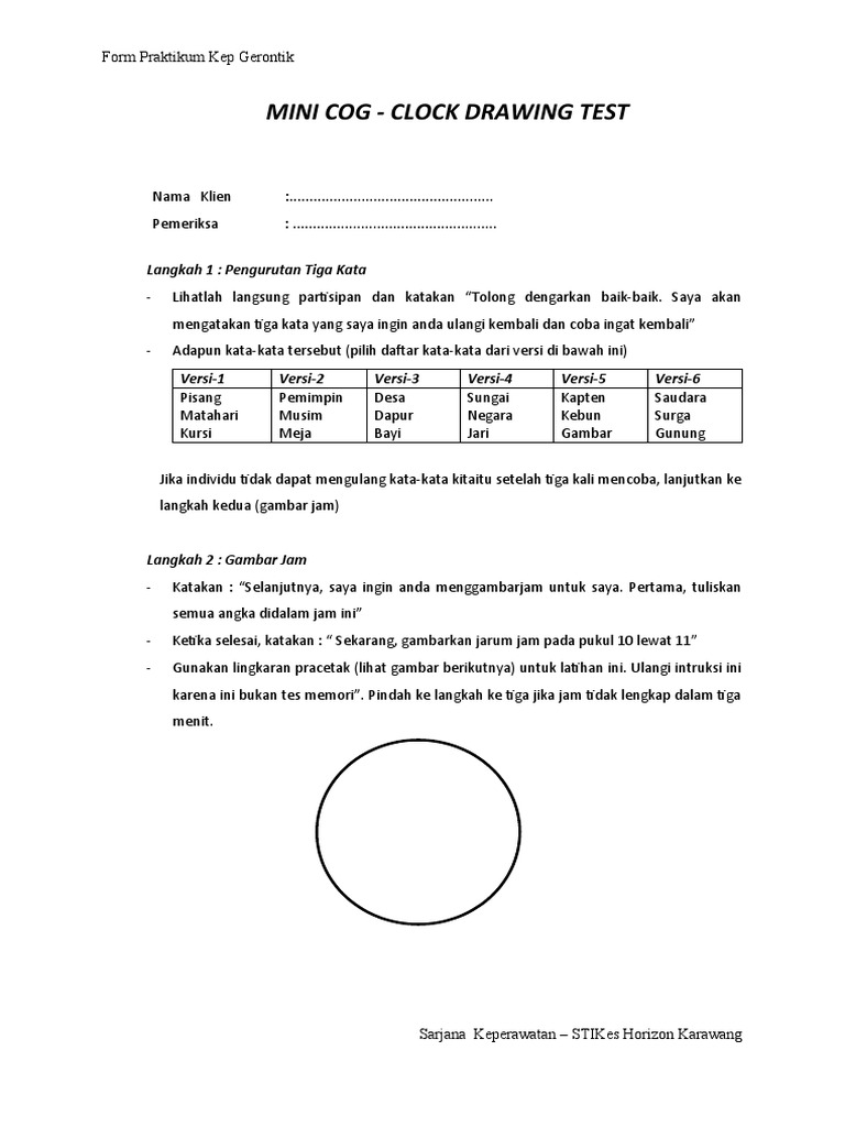 Form Mini Cog - CDT | PDF