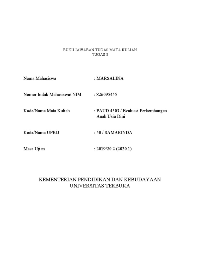 Evaluasi Pengembangan AUD 4503-3 | PDF