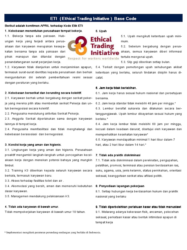 ETI Base Code Indonesia Ver. | PDF