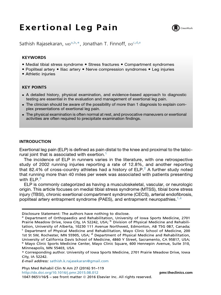 Exertionallegpain: Sathish Rajasekaran,, Jonathan T. Finnoff | PDF ...