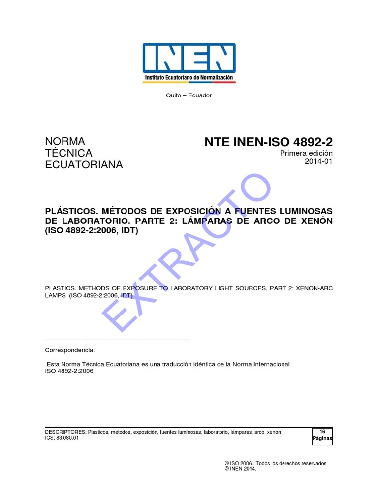 Nte Inen Iso 4892-2extracto | PDF | Organización internacional para la ...