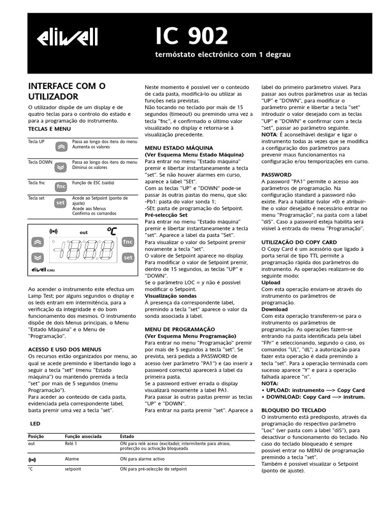 COntrolador Eliwell IC - 902 | PDF | Engenharia Elétrica