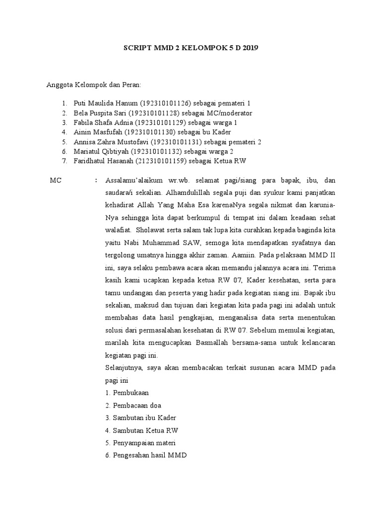 Kelompok 5 - Script MMD 2 | PDF