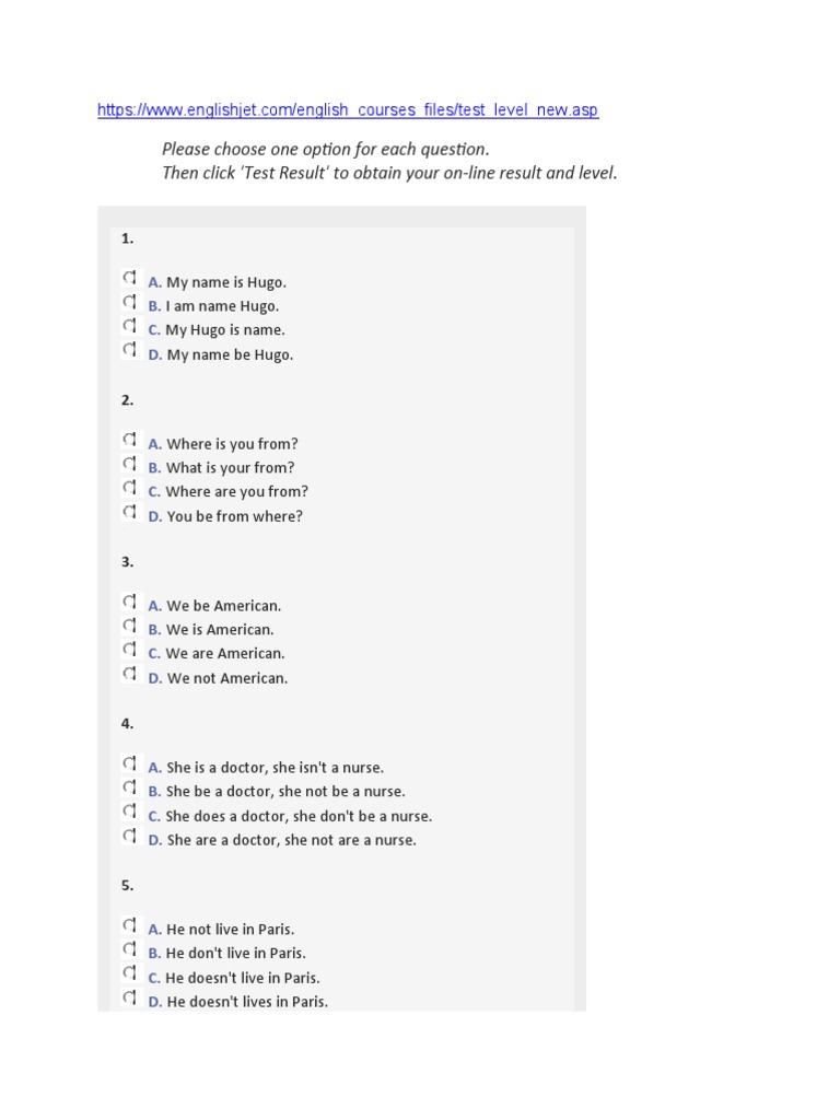 1 Level Test II | PDF