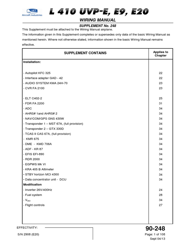 Wiring Manual: Supplement Contains | PDF | Electrical Wiring ...