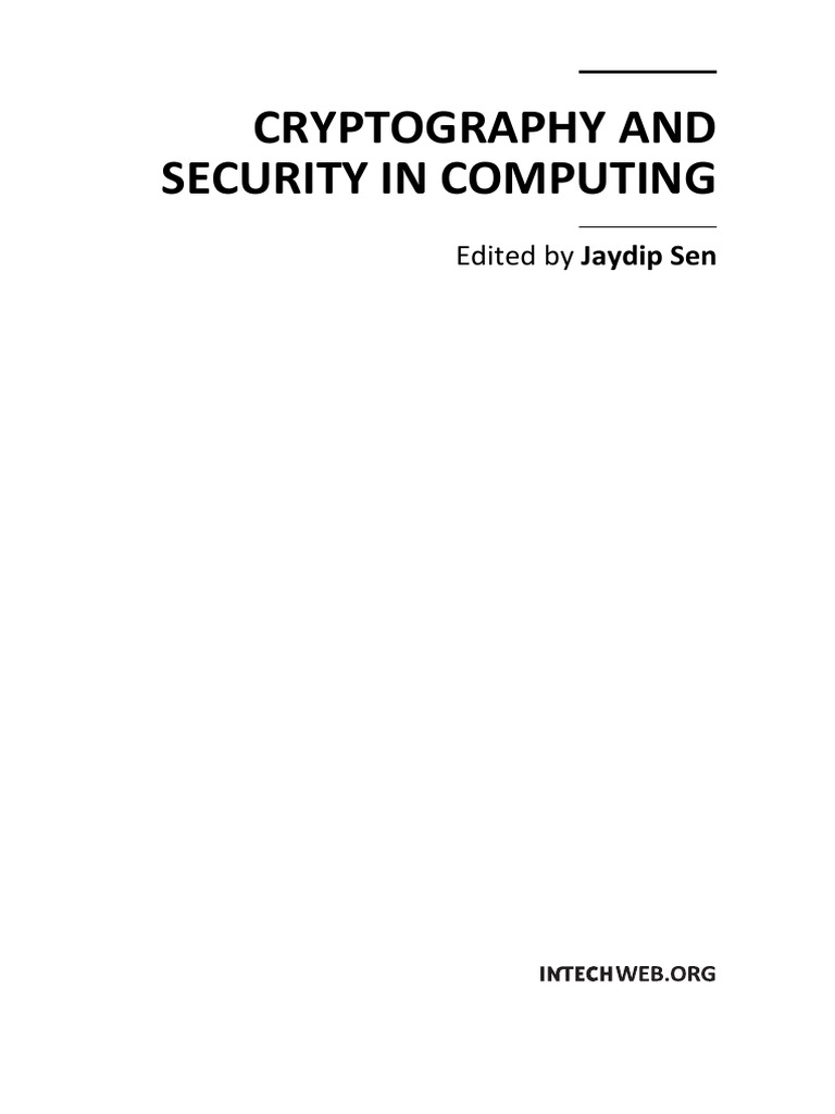 Cryptography And Security In Computing Pdf Cryptography Computational Complexity Theory