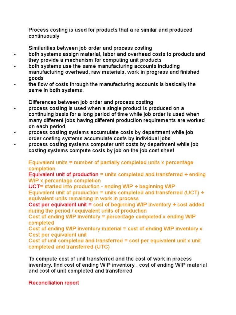 Equivalent Unit of Production UCT | PDF