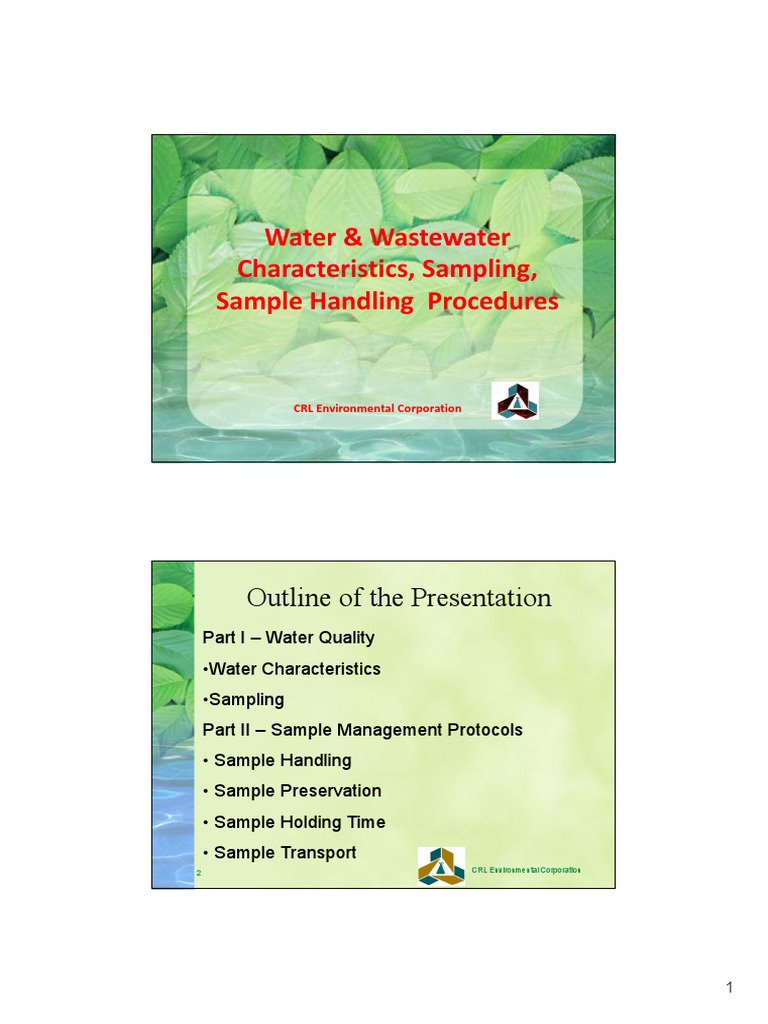 Water & Wastewater Sampling | PDF