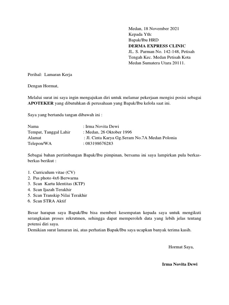 Berkas Lamaran Kerja | PDF