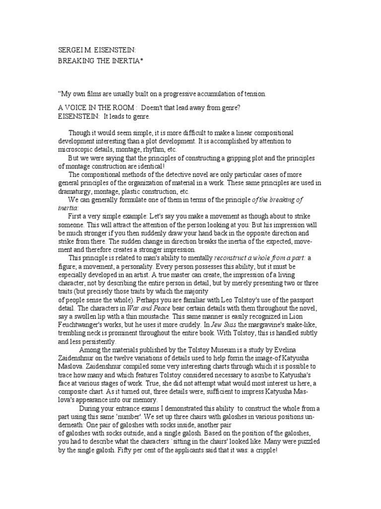 Eisenstein - Breaking The Inertia | PDF | Michelangelo