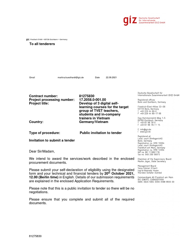 81275830-00 Invitation Letter | PDF | Procurement | Business