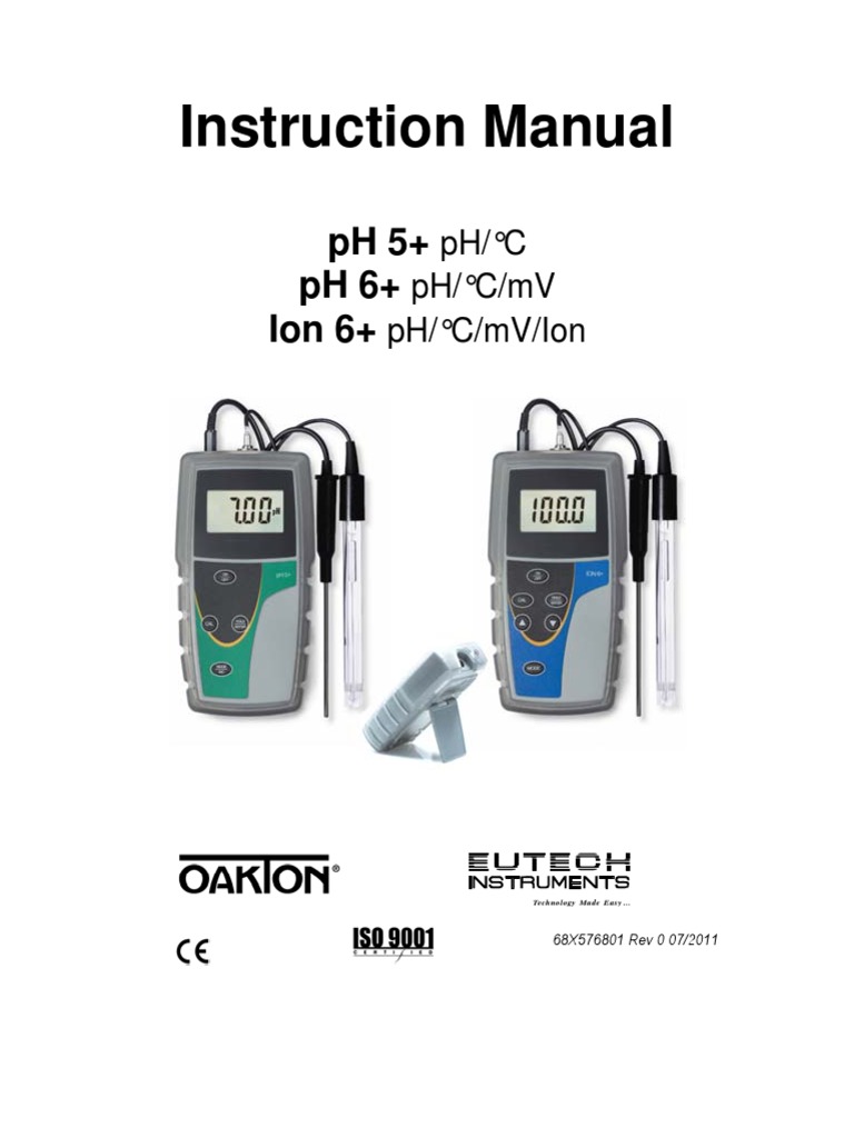 pH 5+, pH 6+, Ion 6+ Manual | PDF | Ph | Calibration