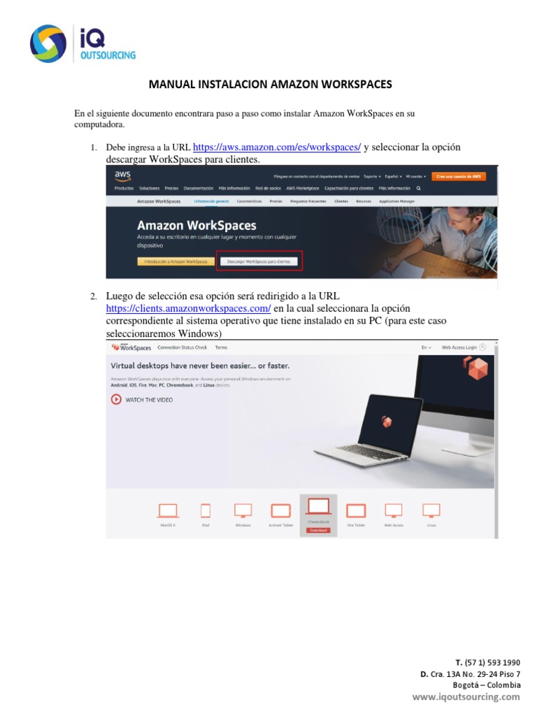 Guía de Instalación de Amazon WorkSpaces | PDF | Ingeniería de software ...