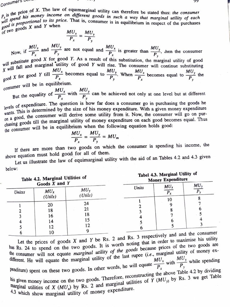 Law of Equi Marginal Utility | PDF | Utility | Economic Equilibrium