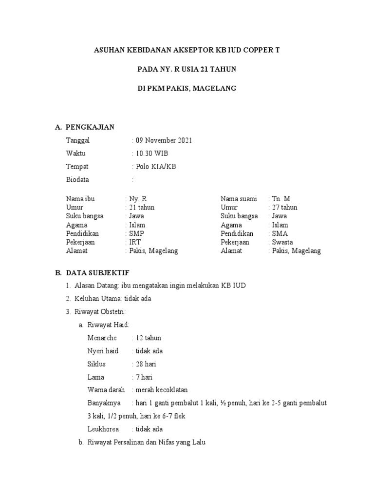 Askeb KB Iud Ny. R | PDF