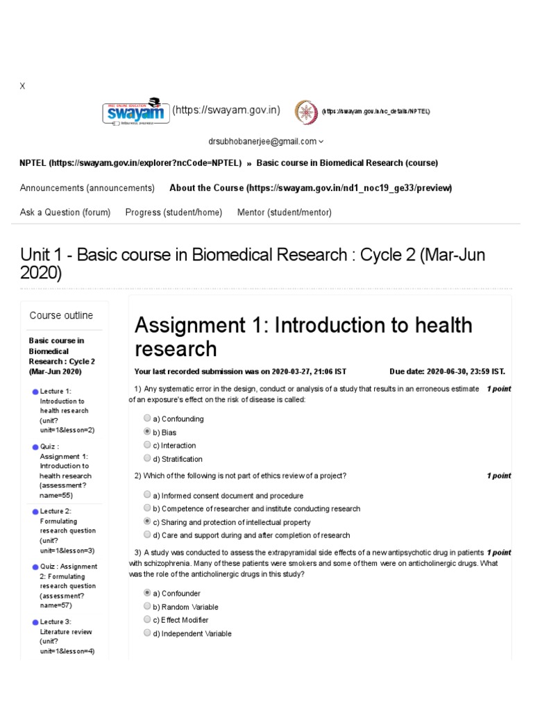 Learn Biomedical Research Fundamentals Online | PDF | Experiment ...