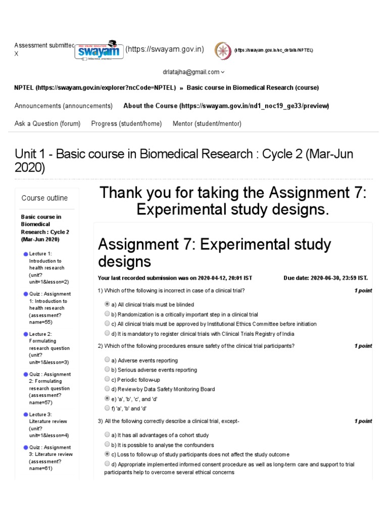 Experimental Study Designs Assignment | PDF | Clinical Trial | Experiment