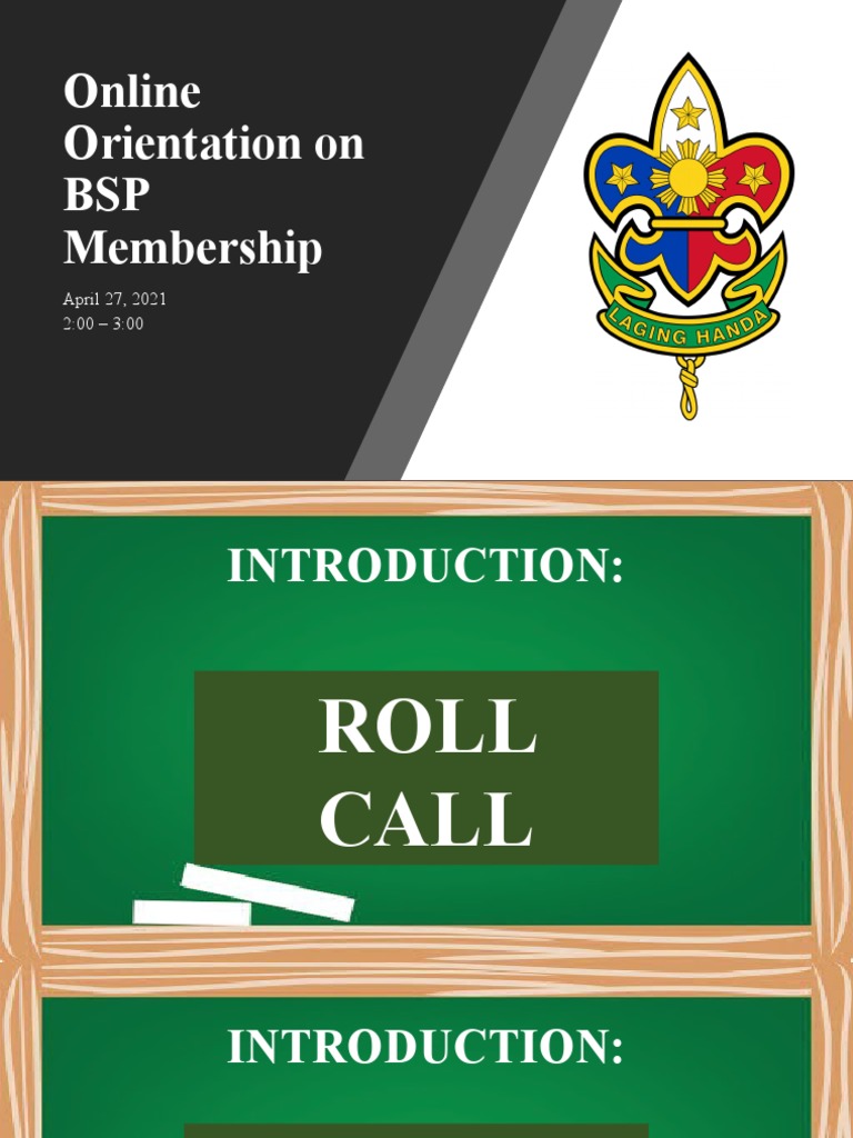 Online Orientation On BSP Membership: April 27, 2021 2:00 - 3:00 | PDF ...