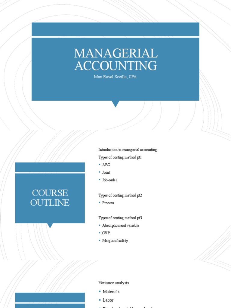 Managerial Accounting Course Outline | PDF | Accounting | Management ...