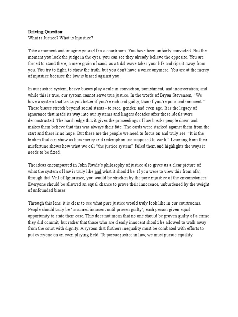 Justice Monologue 1 | PDF | Justice | Crime & Violence