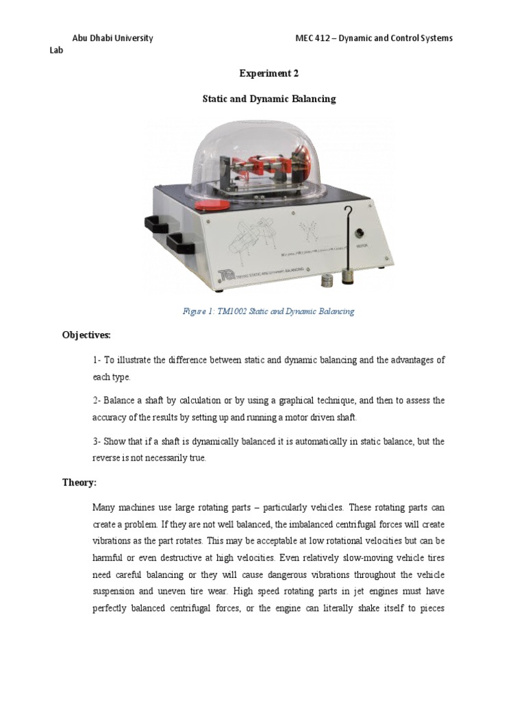 MEC 412 Experiment 2 Lab Manual | PDF | Machines | Velocity
