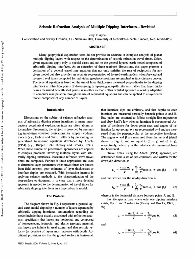 04 - Ayers - 2000 - Seismic Refraction Analysis of Multiple Dipping ...