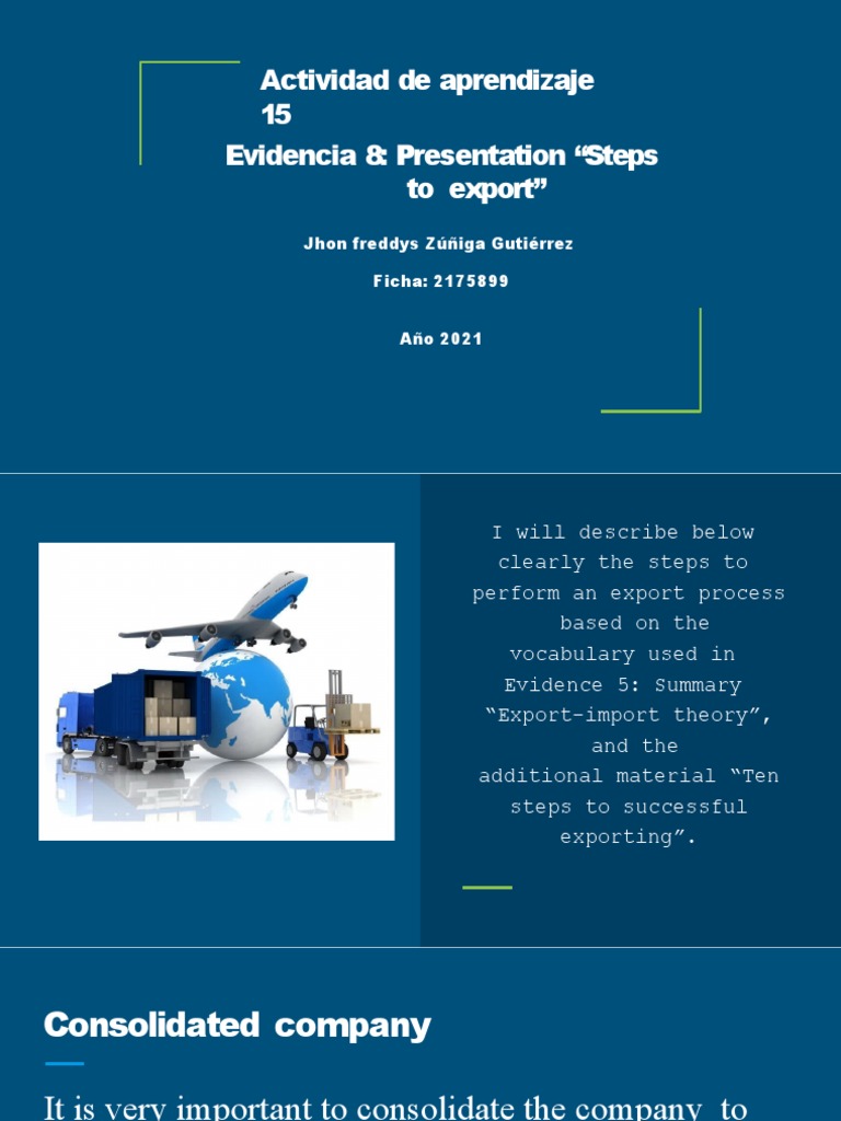Evidencia 8 Presentation Steps To Export | PDF | Exports | Economies