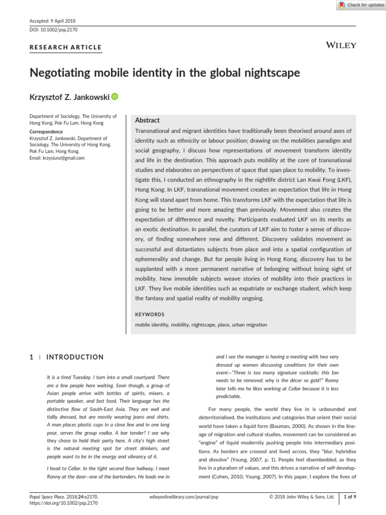 Negotiating Mobile Identity in The Global Nightscape: Krzysztof Z ...