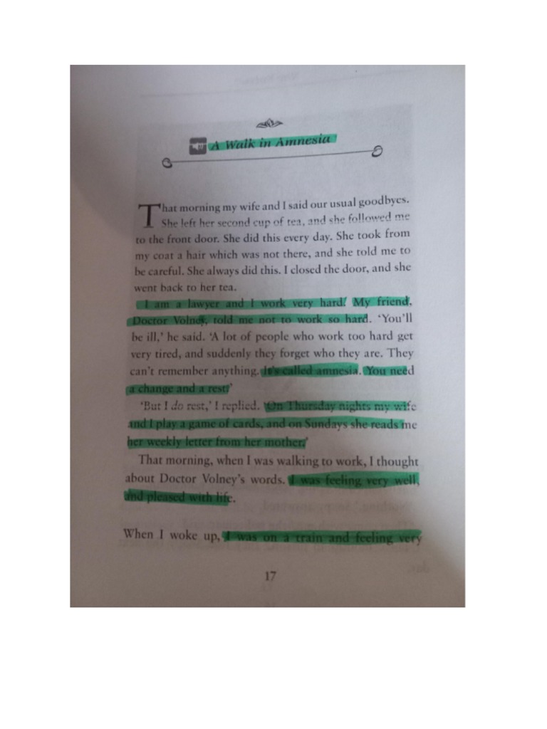 A Walk in Amnesia | PDF