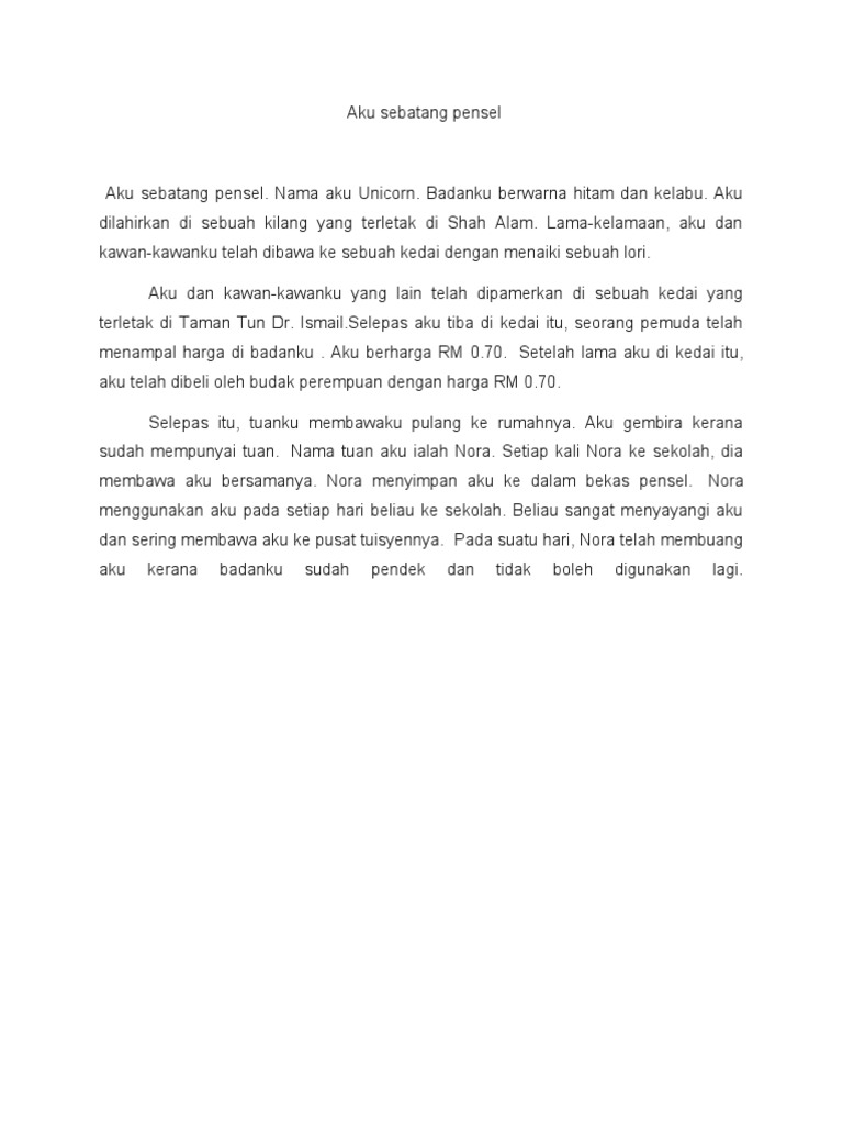 Aku Sebatang Pensel Pdf