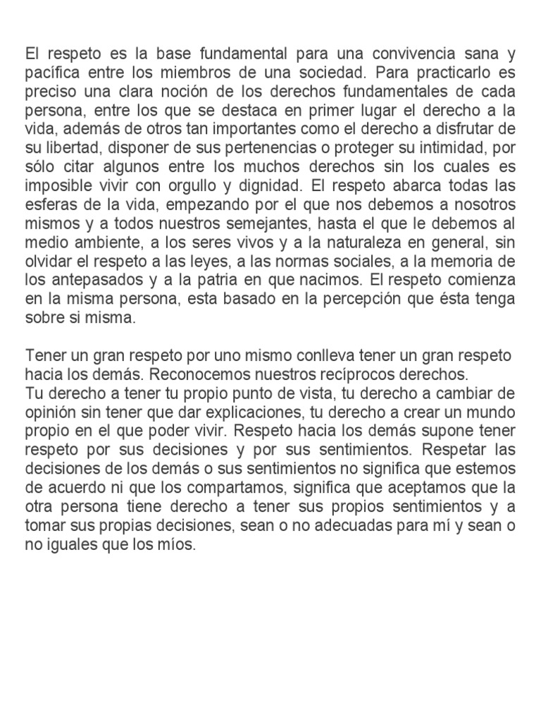 La Importancia del Respeto en Sociedad | PDF