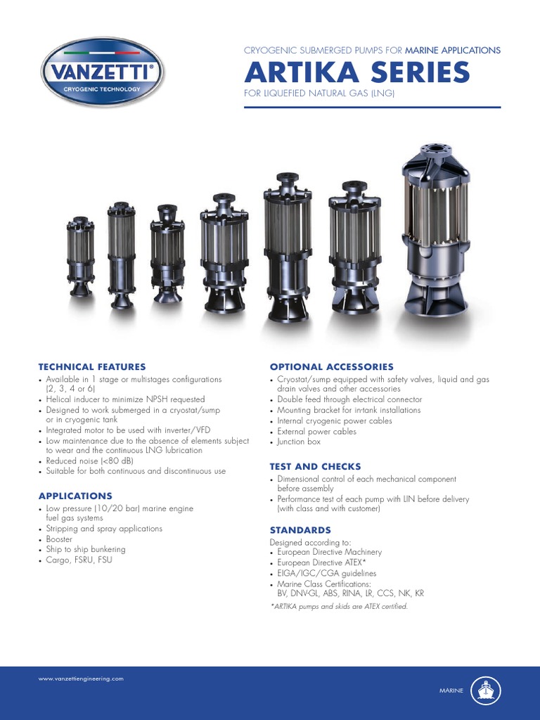 Artika Series: Cryogenic Submerged Pumps For Marine Applications | PDF ...