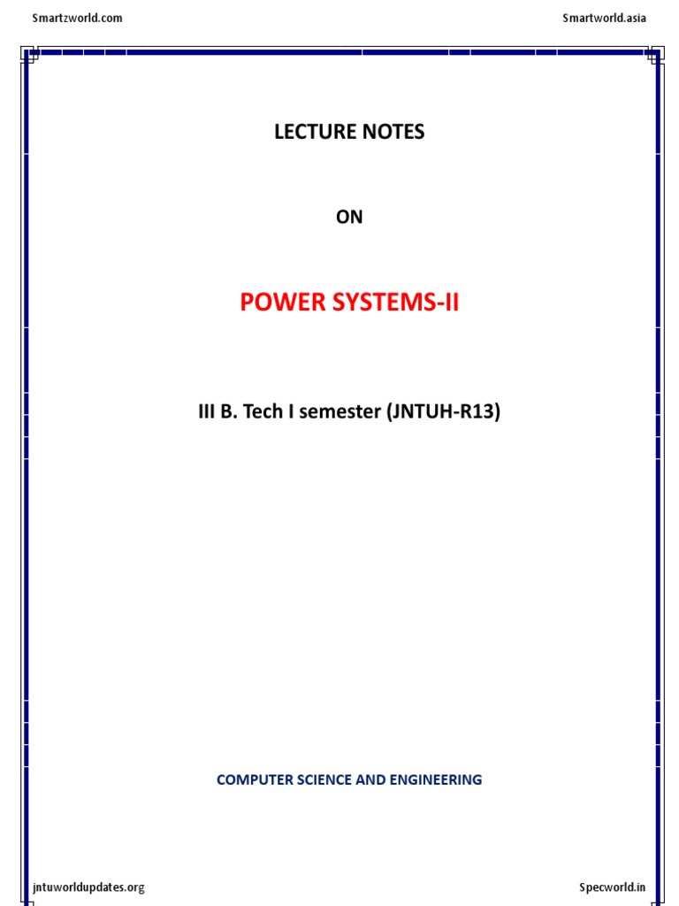 Power Systems-II | PDF | Transmission Line | Electric Power Transmission