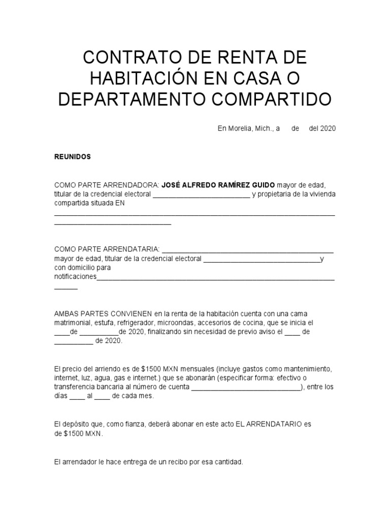 Contrato de Renta | PDF
