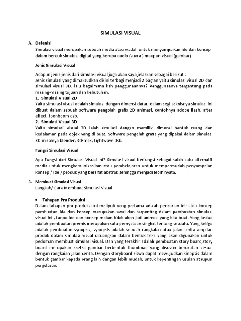 Pengertian dan Jenis Simulasi Visual | PDF