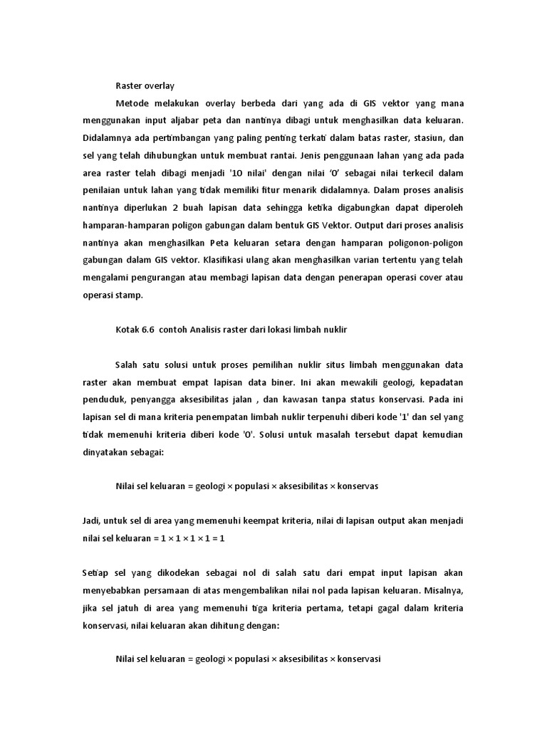 Analisis Overlay Raster dalam GIS | PDF