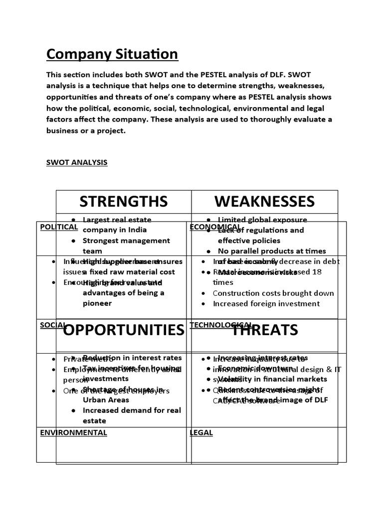 Swot & Pestel | PDF | Swot Analysis | Foreign Direct Investment